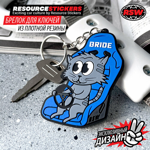 Брелок Resource Stickers, матовая фактура, серый, синий