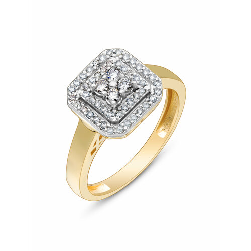 Кольцо Gatamova, желтое золото, 585 проба, бриллиант, размер 16.5