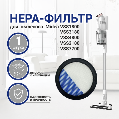 Фильтр для пылесоса Midea VSS. , 1 шт, HEPA моющийся