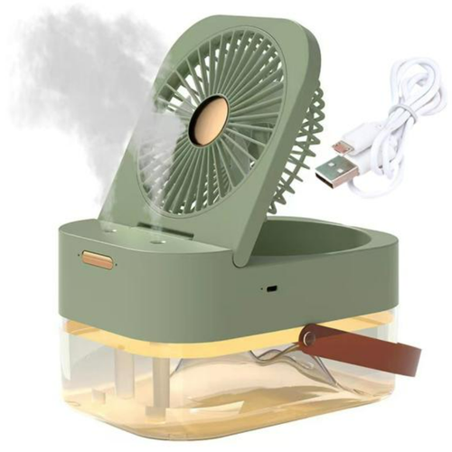 Мини вентилятор Fan with, настольный кондиционер с увлажнителем воздуха, зеленый