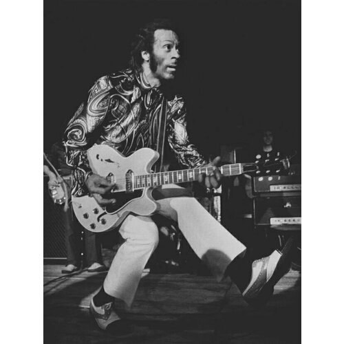 Плакат, постер на бумаге Chuck Berry/Чак Берри/музыкальные/поп исполнитель/артист/поп-звезда/группа. Размер 42 х 60 см