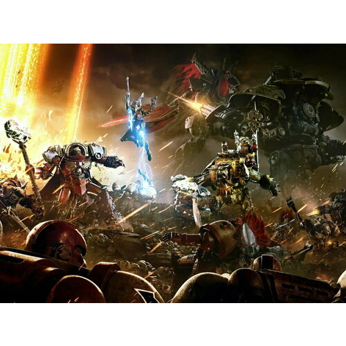 Плакат, постер на холсте Warhammer 40000/Вархаммер/игровые/игра/компьютерные герои персонажи. Размер 60 х 84 см