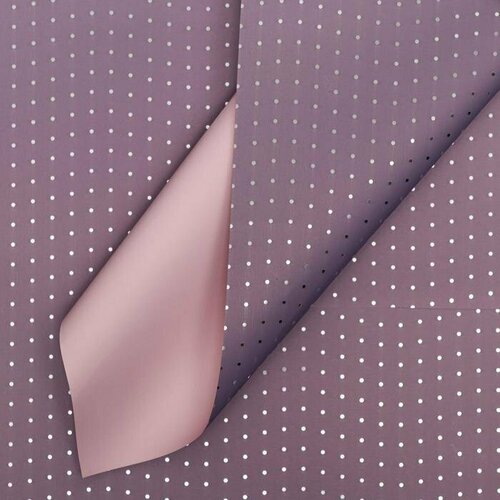 Плёнка матовая "Серебристый горох" розовый, сиреневый, 0,58 х 0,58 м (комплект из 60 шт)
