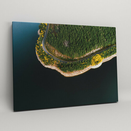 Картина на холсте (интерьерный постер) "Полуостров", с деревянным подрамником, размер 60x45 см