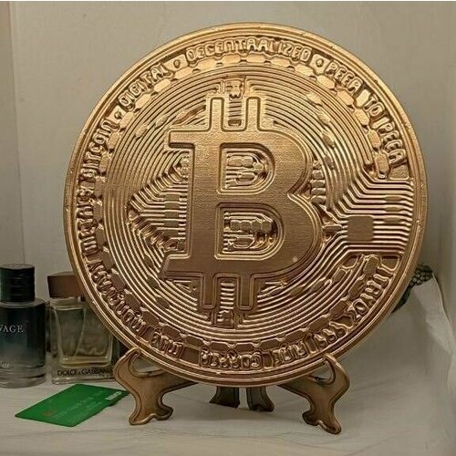 3Д декоративное панно настольное "Биткойн" / декор для дома