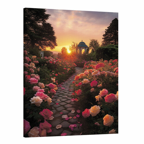 Интерьерная картина 50х70 "Розы в сумерках"