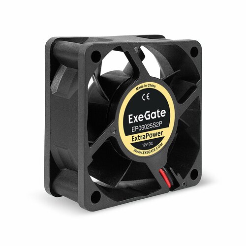 Вентилятор 12В DC ExeGate ExtraPower EP06025S2P (60x60x25 мм, Sleeve bearing (подшипник скольжения), 2pin, 4500RPM, 31dBA) EX295228RUS