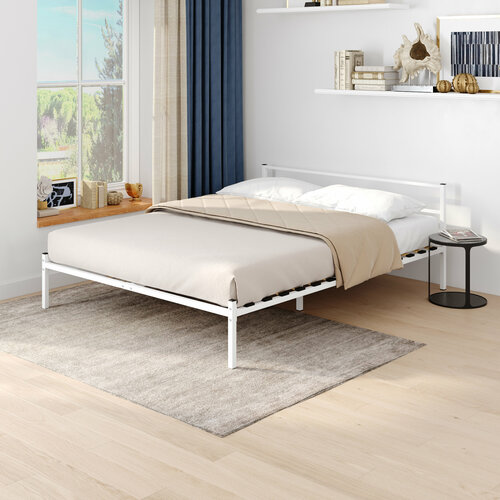 Кровать RIMINI 160х200 см, разборная, металлическая, белая