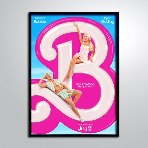 Постер в раме/Барби Марго Робби Райан Гослинг Кукла Буква Barbie
