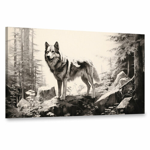 Интерьерная картина 100х60 "Собака на прогулке"