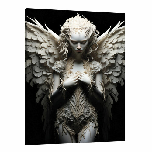Интерьерная картина 50х70 "Кукла с ангельскими крыльями"