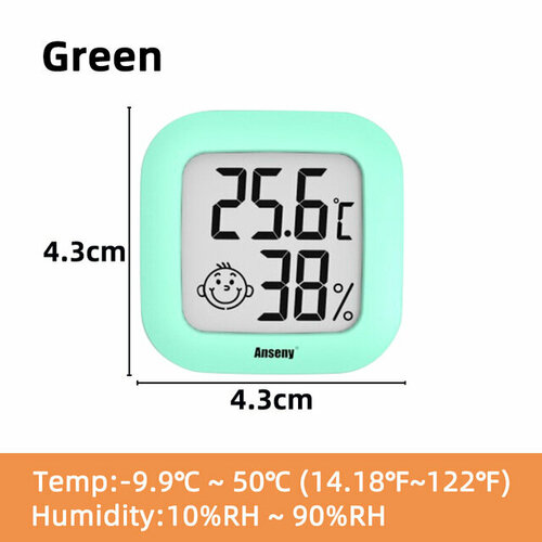 Электронный термометр гигрометр для измерения температуры и влажности в помещении (Бирюзовый)