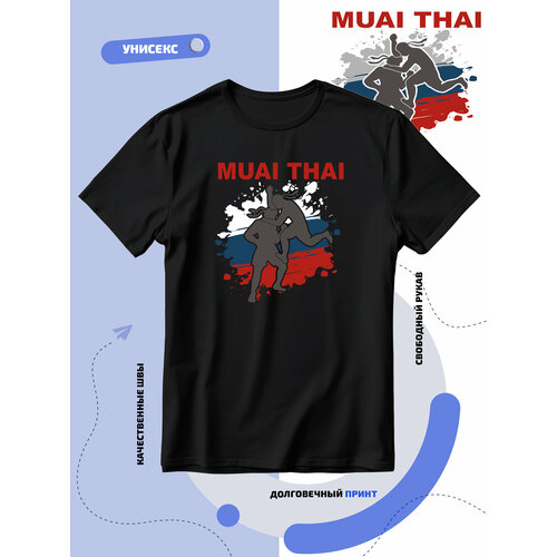 Футболка SMAIL-P muai thai флаг Росси, размер XL, черный