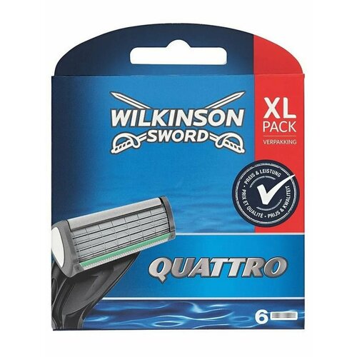 Сменные кассеты для бритья Wilkinson Sword Quattro 6 шт.