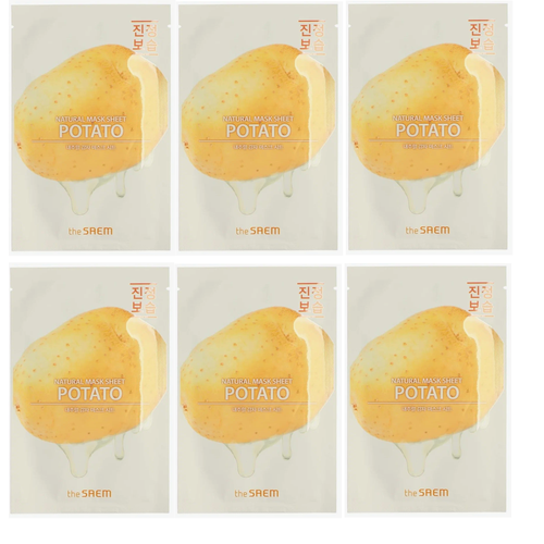 The Saem Маска на тканевой основе для лица N с экстрактом картофеля Natural Potato Mask, Sheet, 21 мл, 6 шт /