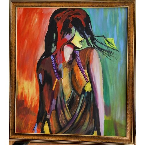 Картина в раме. Миляева Нина "Экспрессия", холст, масло, 80x70. Авторская живопись.