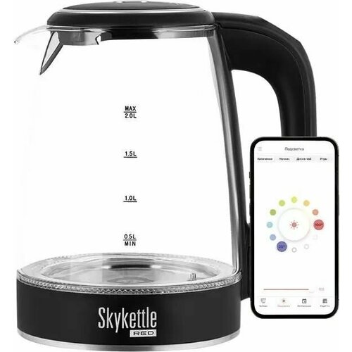 Чайник электрический RED solution RK-G200S SkyKettle, 2200Вт, прозрачный и черный