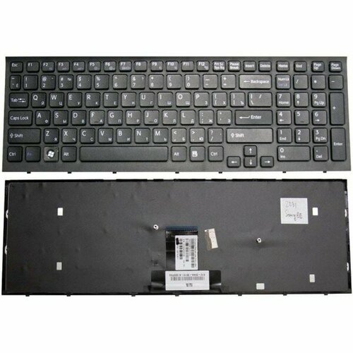 Клавиатура для Sony Vaio VPC-EB46FX/BJ черная с черной рамкой