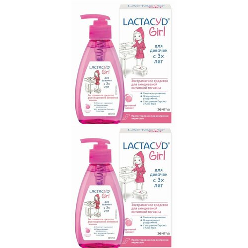 Lactacyd средство для интимной гигиены, для девочек, "Lactacyd Girl" 200 мл - 2 уп.