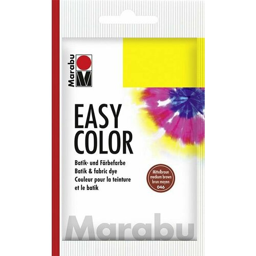Краска для окрашивания ткани вручную Easy Color, 25г, коричневый средний