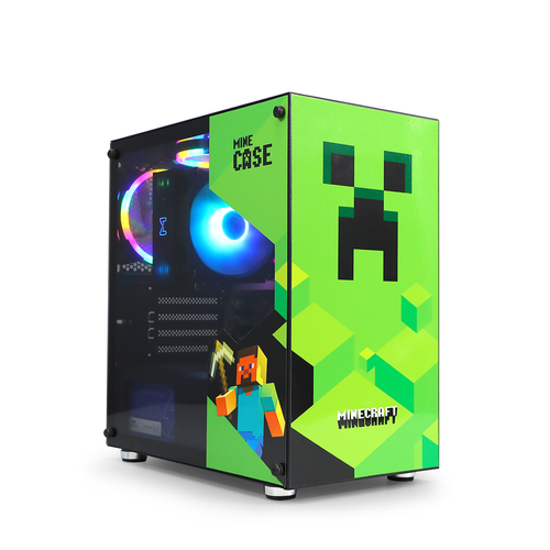 Корпус Mastero Minecraft Case mATX, Mini-Tower, без БП черный (MST-GCM-01-MC)