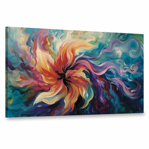 Интерьерная картина 100х60 "Цветочный ураган"