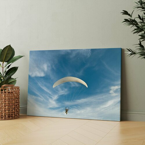 Картина на холсте (парашютисты в небе белорусский) 40x60 см/для интерьера/в комнату/на стену/в подарок