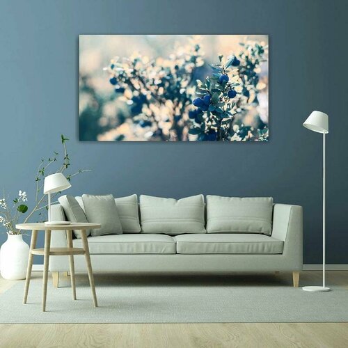 Картина на холсте 60x110 LinxOne "Лист полевой цветок крупный" интерьерная для дома / на стену / на кухню / с подрамником
