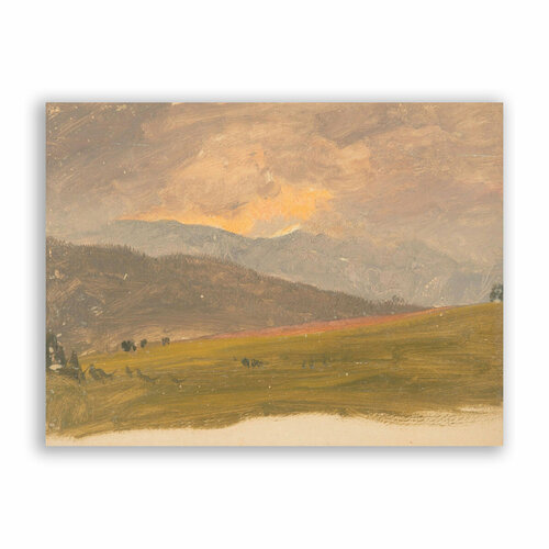 Картина на холсте, репродукция / Фредерик Эдвин Чёрч - Landscape, Hudson Valley / Размер 30 x 40 см