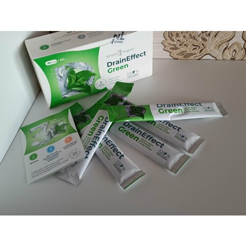 Дренирующий напиток ДрэйнЭффект "зеленый" (мята, алое) DrainEffect Green для похудения, очищения, от отёков