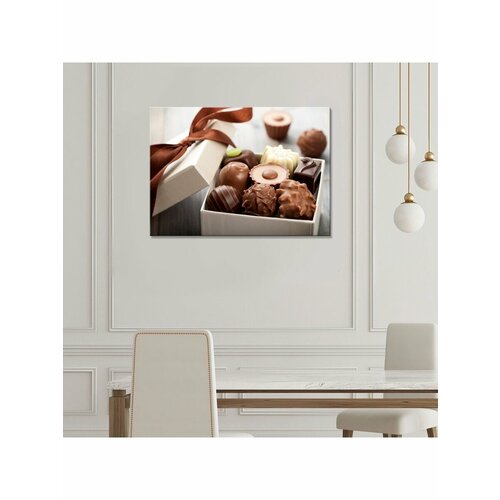 Картина на холсте с подрамником Шоколадные конфеты в коробке 30х40