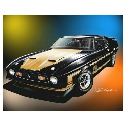 Плакат, постер на бумаге Ford Mustang Mach-Форд Мустанг Мач. Размер 21 х 30 см