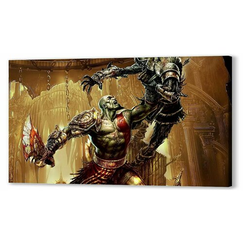 Плакат, постер на бумаге god of war, kratos, battle. Размер 21 х 30 см