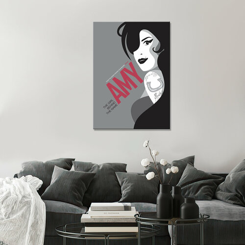 Картина/Картина на холсте для интерьера/Картина на стену/Картина для кухни/ - Amy Winehouse серый арт 30х40