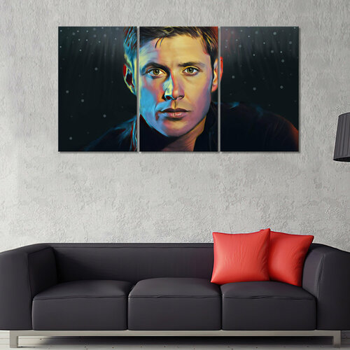 Модульная картина/Модульная картина на холсте в подарок/Supernatural Dean Winchester art/Сверхъестественное Дин Винчестер арт 90х50