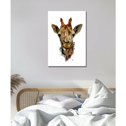 Картина - Жираф, жираф красками, арт жираф, пятнистый жираф (26) 50х70