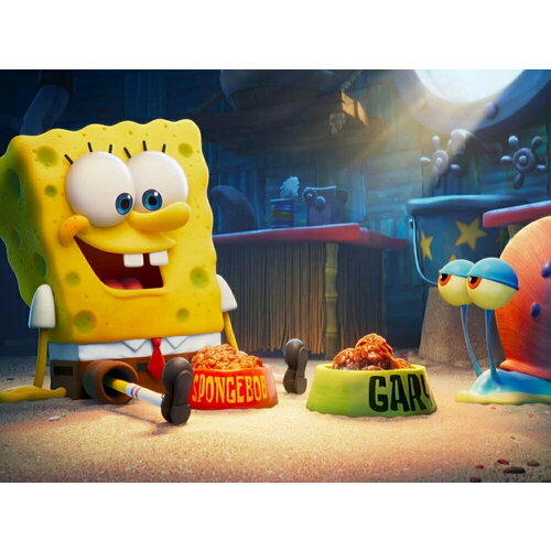 Плакат, постер на бумаге SpongeBob/Губка Боб/комиксы/мультфильмы. Размер 30 х 42 см