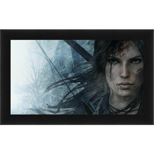 Плакат, постер на холсте lara croft, rise of the tomb raider, face. Размер 60 х 84 см