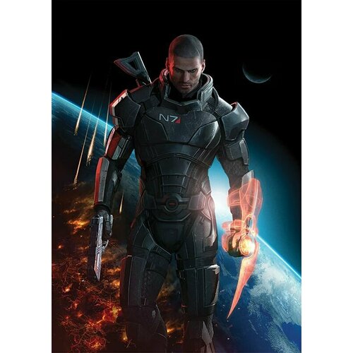 Плакат, постер на холсте Mass Effect 3. Размер 21 х 30 см