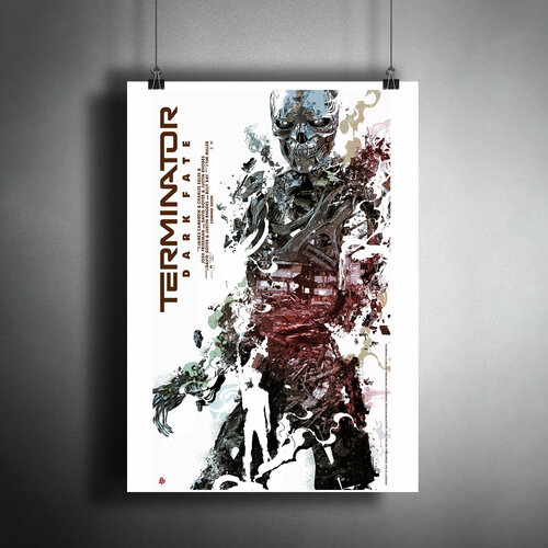 Постер плакат для интерьера "Фильм: Терминатор: Темные судьбы. Арнольд Шварценеггер"/ A3 (297 x 420 мм)