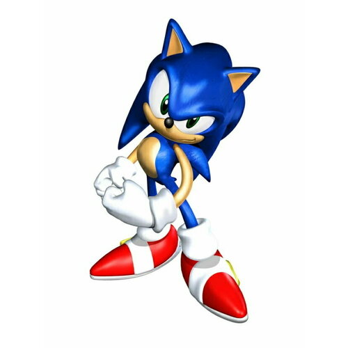 Плакат, постер на холсте Sonic/Соник/игровые/игра/компьютерные герои персонажи. Размер 60 х 84 см