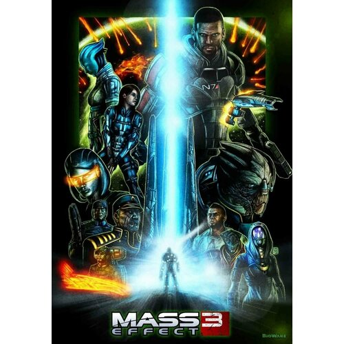 Плакат, постер на бумаге Mass Effect 3. Размер 30 х 42 см