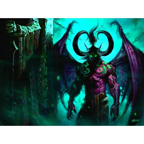 Плакат, постер на холсте Blizzard-Warcraft/Близзард-Варкрафт. Размер 60 на 84 см