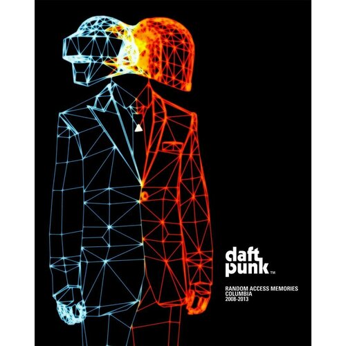 Плакат, постер на холсте Daft Punk Neon/Дафт Панк в Неоне. Размер 21 х 30 см