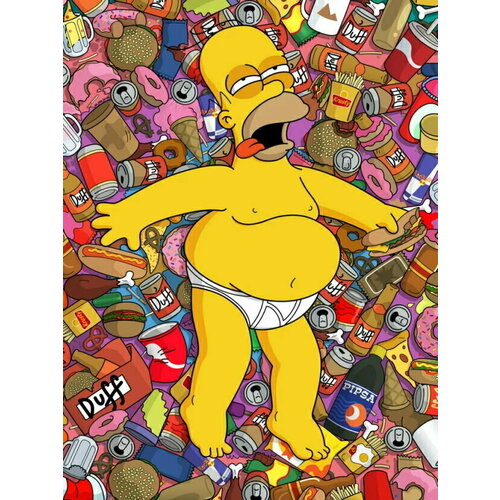 Плакат, постер на бумаге Simpsons/Гомер Симпсон/комиксы/мультфильмы. Размер 42 х 60 см