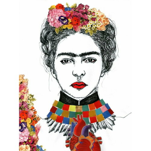 Плакат, постер на холсте Frida Kahlo/Фрида Кало/искусство/арт/абстракция/творчество. Размер 30 на 42 см