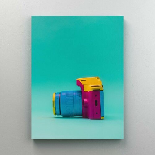 Интерьерная картина на холсте "Яркий разноцветный фотоаппарат" размер 22x30 см
