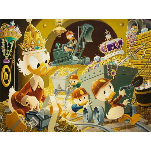 Плакат, постер на холсте Duck Tales/Утиные истории/комиксы/мультфильмы. Размер 21 х 30 см