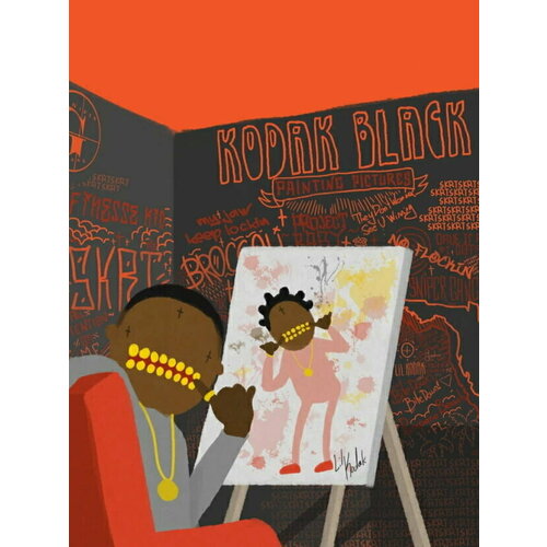 Плакат, постер на бумаге Kodak Black/музыкальные/поп исполнитель/артист/поп-звезда/группа. Размер 21 х 30 см