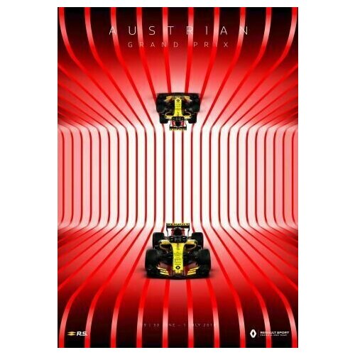 Плакат, постер на холсте Renault-Austrian Grand Prix-Рено-Гран-при Австрии. Размер 30 х 42 см